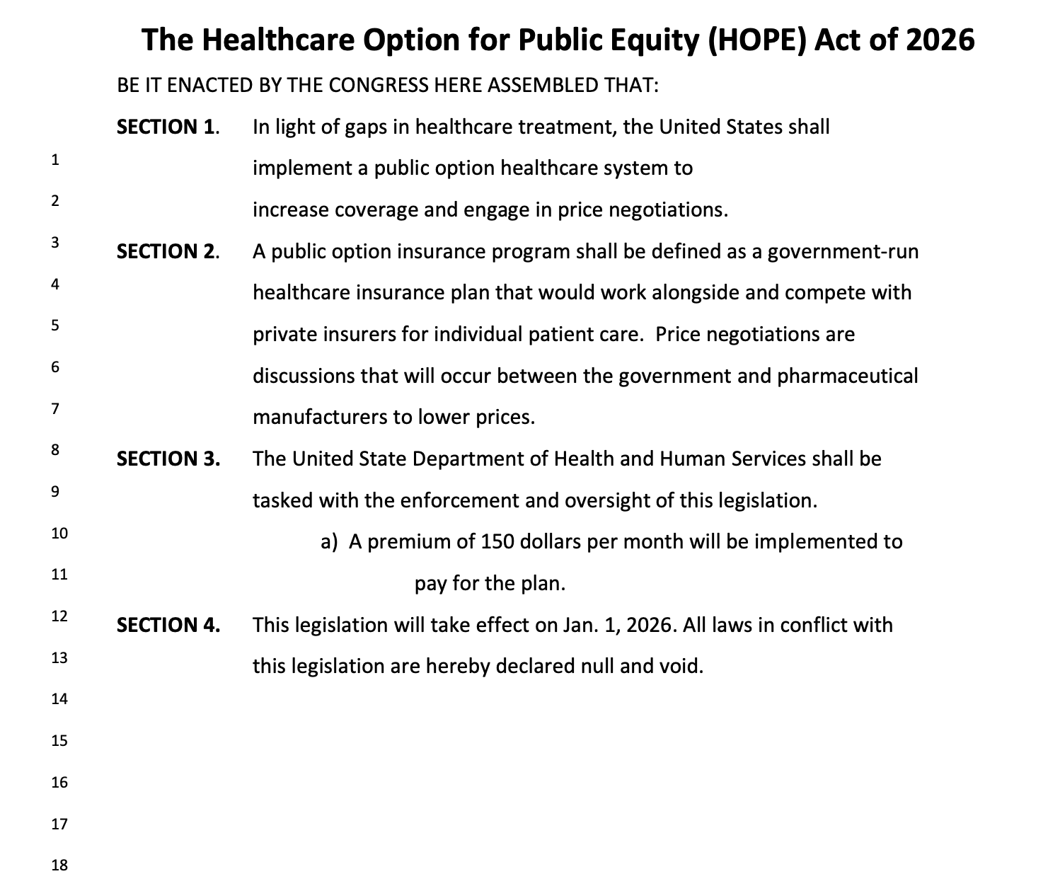 The Healthcare Option for Public Equity (HOPE) Act of 2026: A Detailed ...